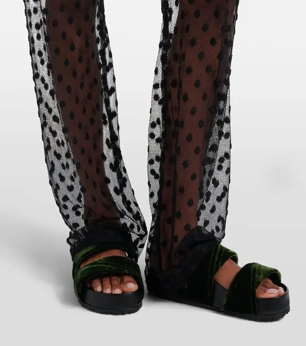 Dries Van Noten Polka-dot Mesh Slim Pants