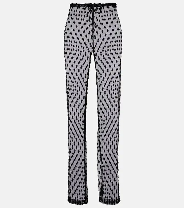 Dries Van Noten Polka-dot Slim Pants - Black