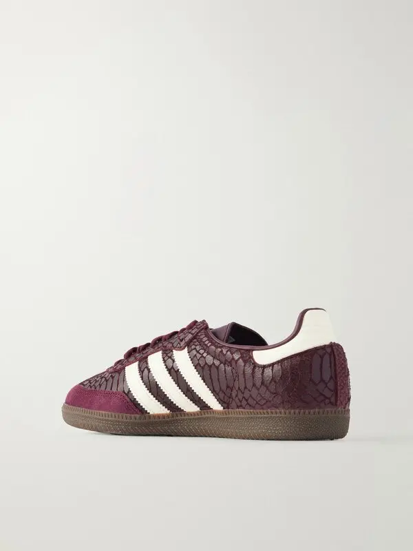 Adidas Originals Samba Og Snake-Effect Leather Sneakers - Burgundy - 20%  Off