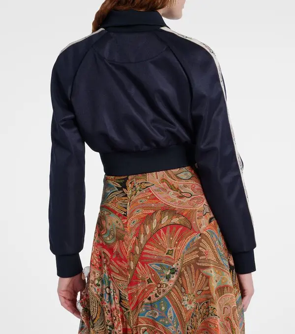 Etro Cropped Track Jacket - Blue