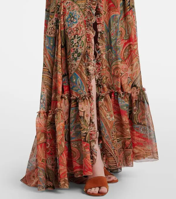 Etro Printed Silk Maxi Skirt