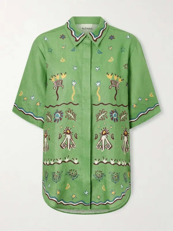 ALEMAIS Sun Dancer Printed Linen Shirt - Multi