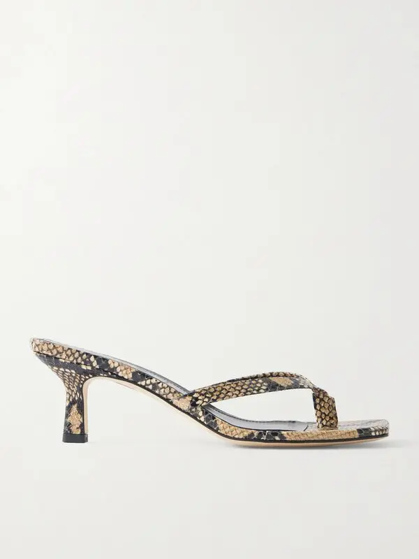 AeydĒ Wilma Snake-effect Leather Sandals - Animal Print
