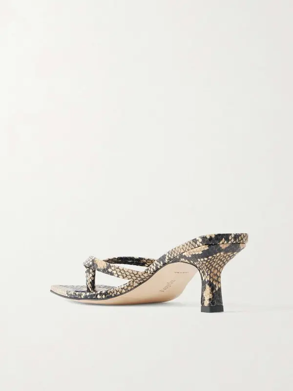 AeydĒ Wilma Snake-effect Leather Sandals