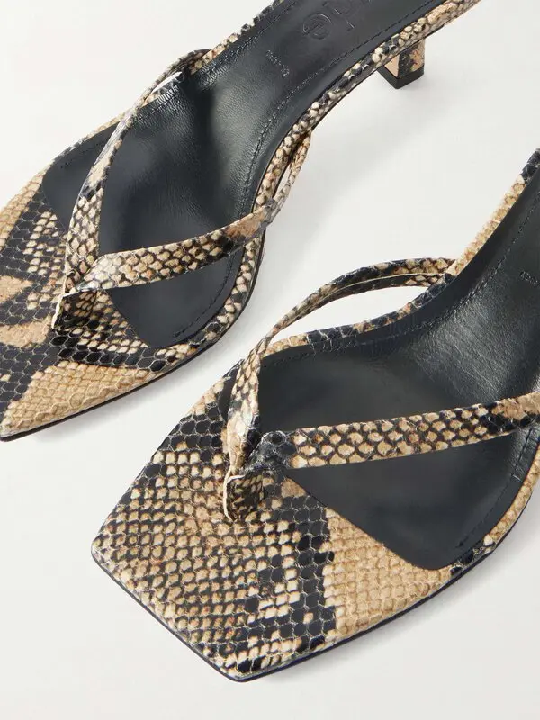 AeydĒ Wilma Snake-effect Leather Sandals