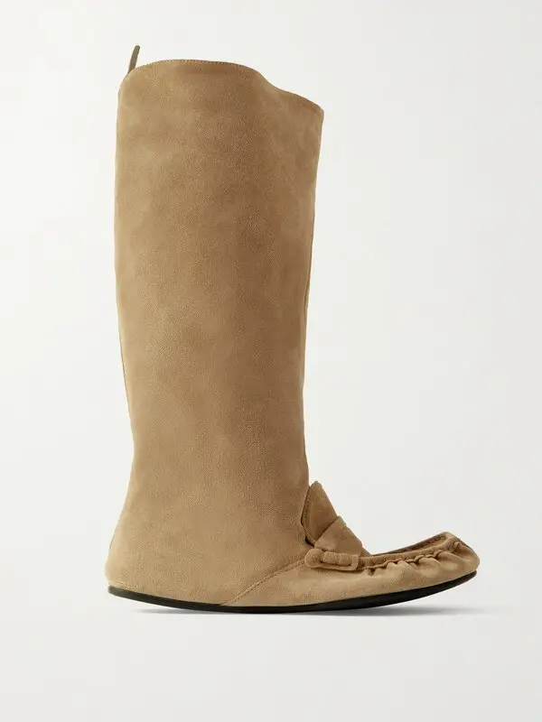 Acne Studios Suede Knee High Boots - Neutrals