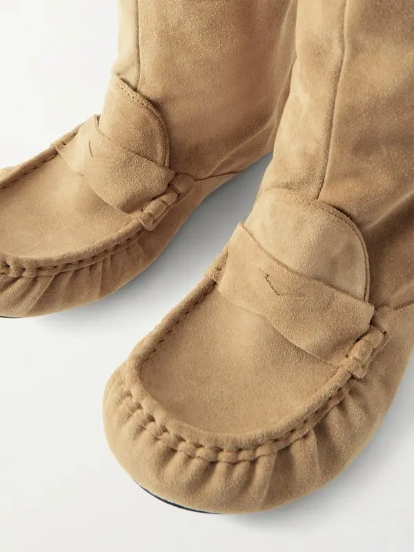 Acne Studios Suede Knee High Boots - Neutrals