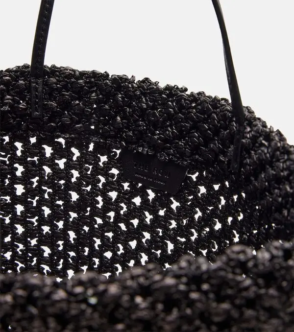 THE ROW Barn Small Raffia Tote Bag - Black