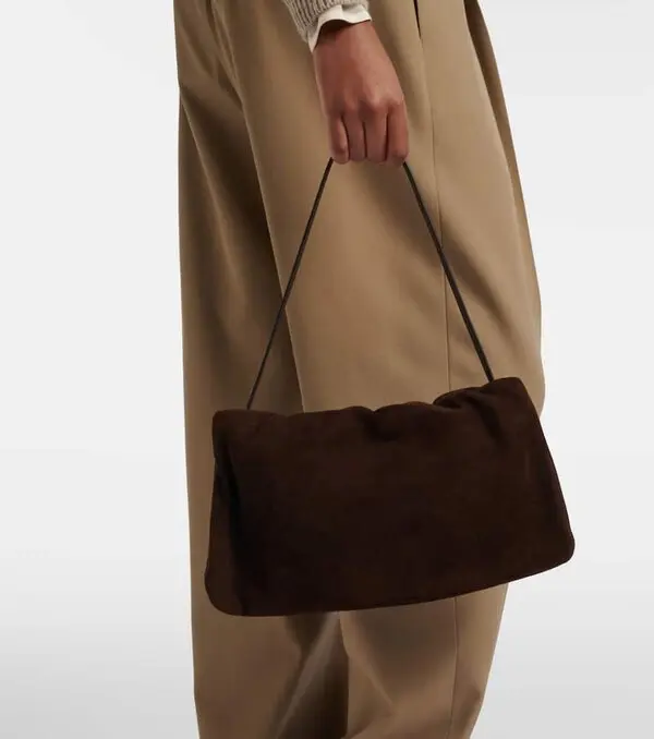 THE ROW Bourse Medium Suede Shoulder Bag
