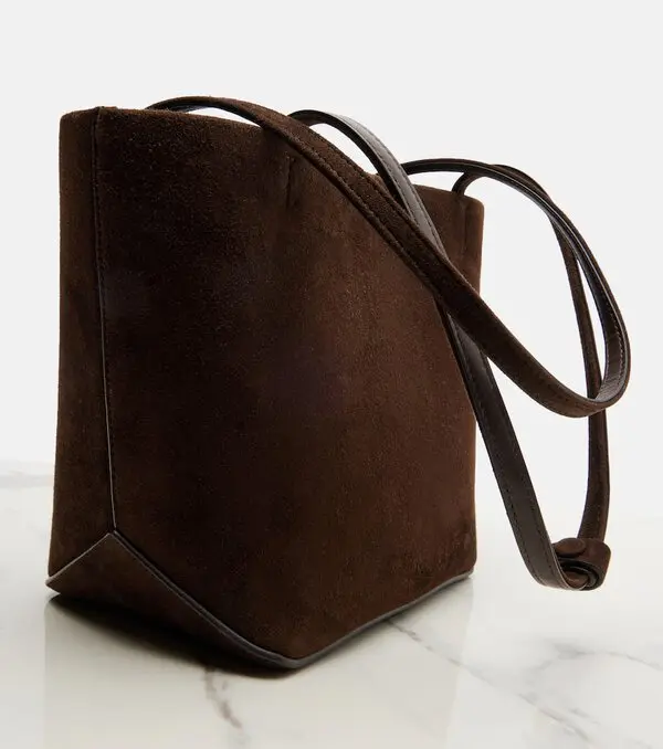 THE ROW Park Edge Medium Suede Tote Bag - Brown