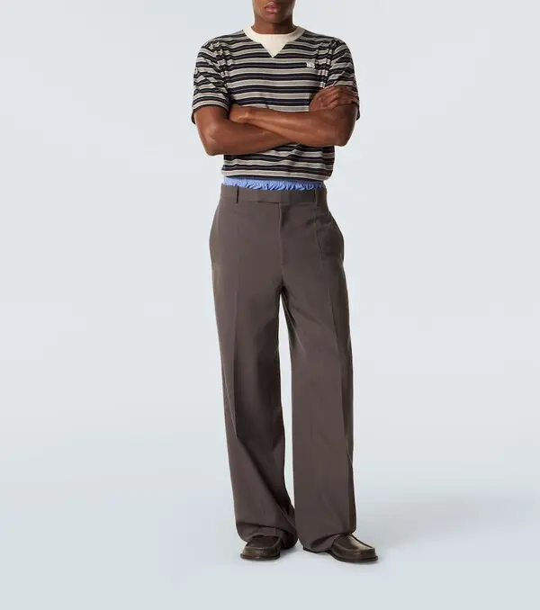 WALES BONNER Song Striped Wool And Cotton T-shirt