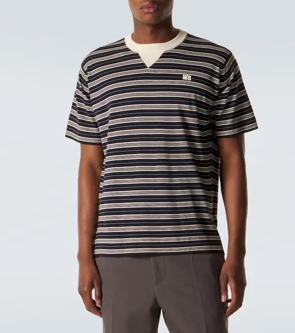 WALES BONNER Song Striped Wool And Cotton T-shirt
