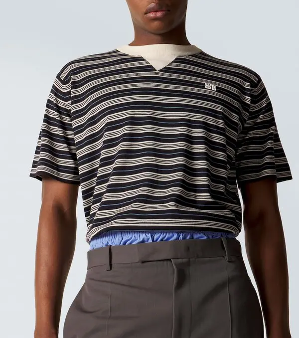 WALES BONNER Song Striped Wool And Cotton T-shirt