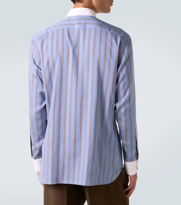 TOM FORD Striped Silk Shirt - Blue