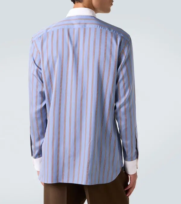 TOM FORD Striped Silk Shirt - Blue