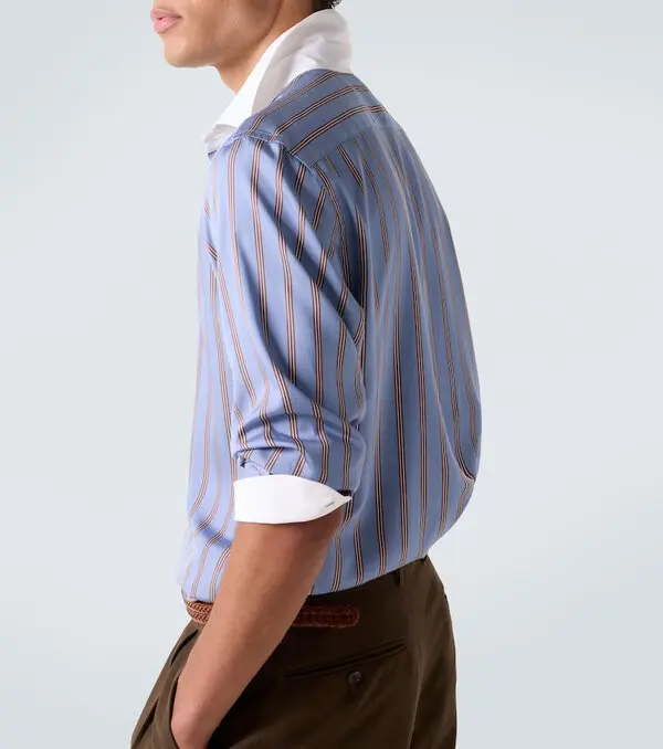 TOM FORD Striped Silk Shirt - Blue
