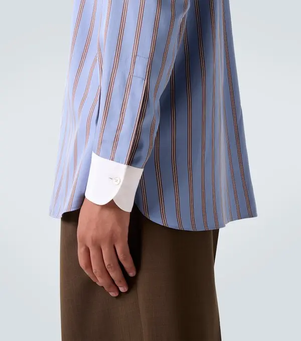 TOM FORD Striped Silk Shirt - Blue