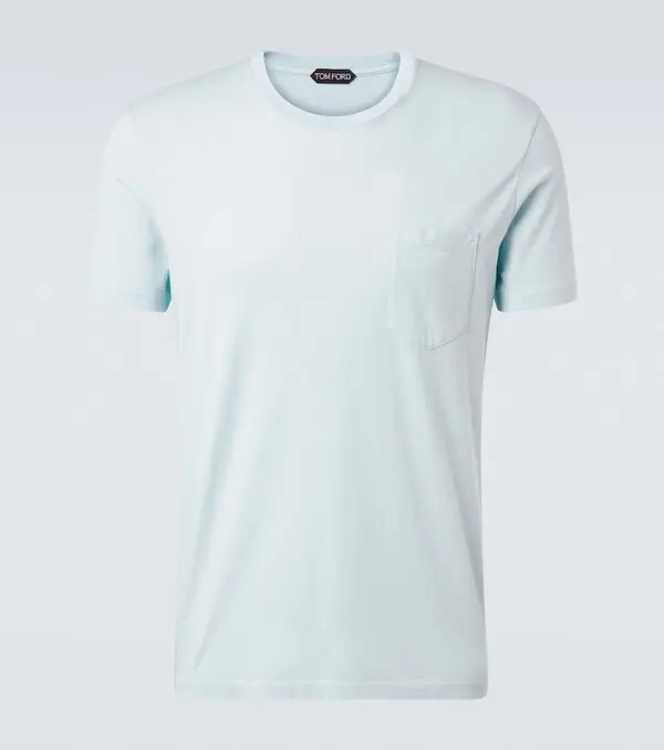 TOM FORD Cotton And Silk Jersey T-shirt - Blue