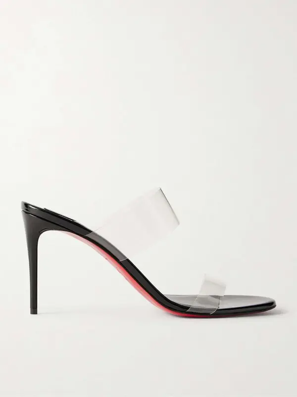 CHRISTIAN LOUBOUTIN Just Nothing 85 Pvc And Patent-leather Mules - Black