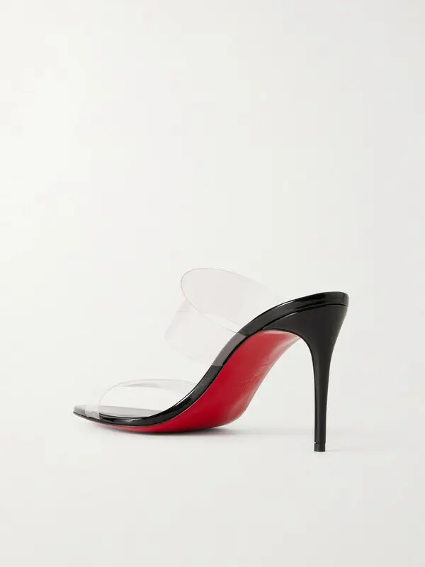 CHRISTIAN LOUBOUTIN Just Nothing 85 Pvc And Patent-leather Mules