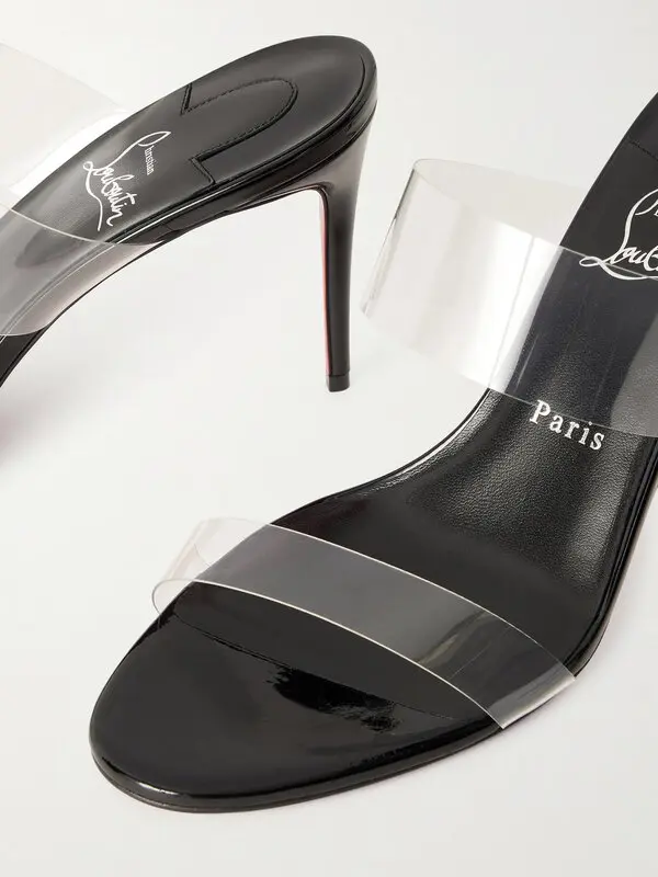 CHRISTIAN LOUBOUTIN Just Nothing 85 Pvc And Patent-leather Mules