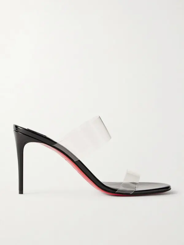 CHRISTIAN LOUBOUTIN Just Nothing 85 Pvc And Patent-leather Mules - Black