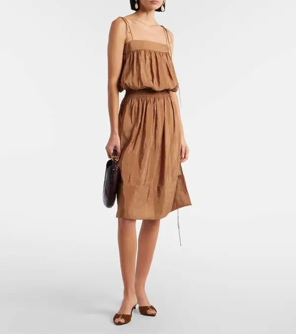 Saint Laurent Babylone Cassandre Suede Mules - Brown
