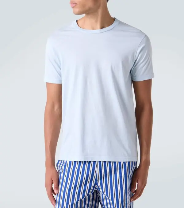 TOM FORD Cotton And Silk Jersey T-shirt - Blue