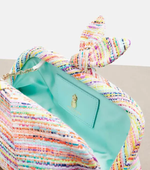 AQUAZZURA Bowtie Tweed Clutch