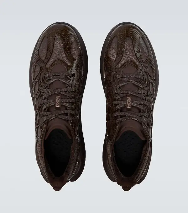 Hoka One One Mach X Caged Running Sneakers - Brown