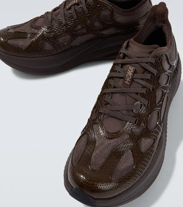 Hoka One One Mach X Caged Running Sneakers - Brown
