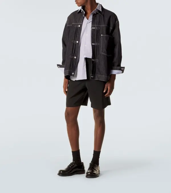 Comme Des Garçons Homme Layered Striped Cotton Poplin Shirt