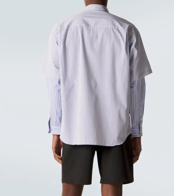 Comme Des Garçons Homme Layered Striped Cotton Poplin Shirt