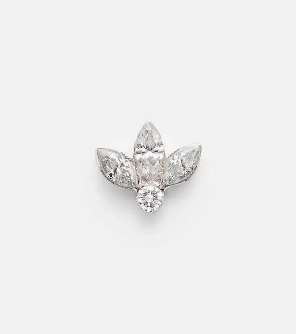 MARIA TASH Lotus 18kt White Gold Single Earring With Diamonds - Silver