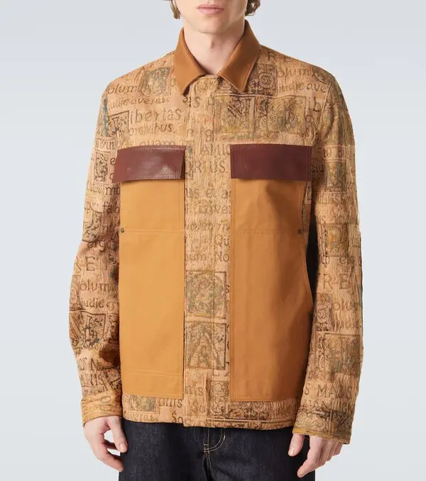 Junya Watanabe Leather-trimmed Jacquard Jacket