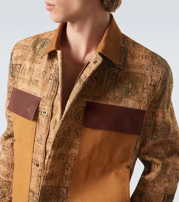 Junya Watanabe Leather-trimmed Jacquard Jacket
