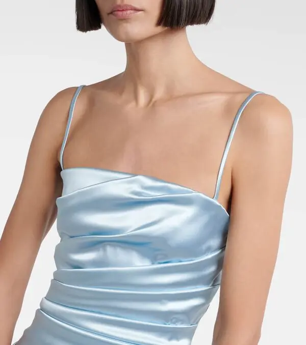 Dolce & Gabbana Ruched Satin Minidress