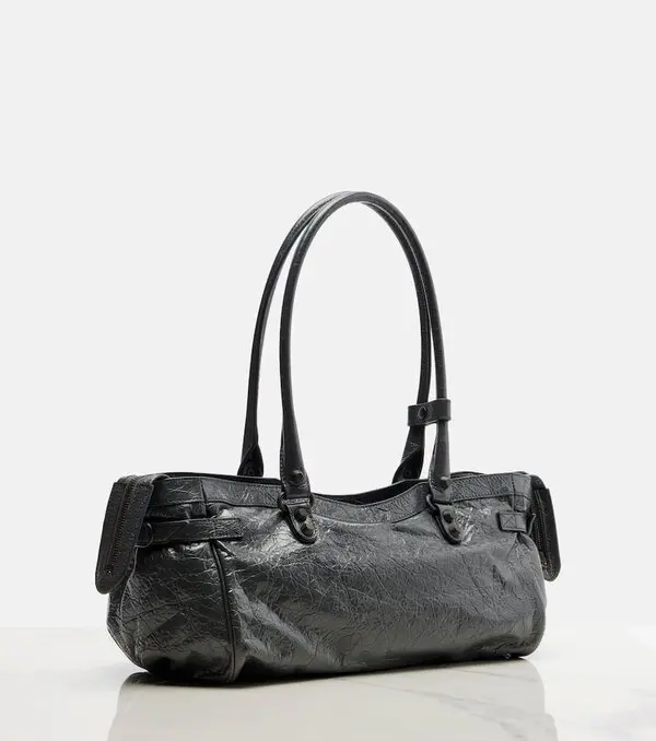 Balenciaga Le City East-west Leather Shoulder Bag - Grey