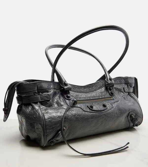Balenciaga Le City East-west Leather Shoulder Bag - Grey