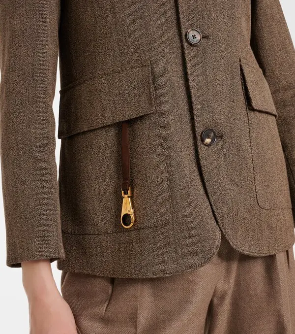 Loro Piana Suede-trimmed Linen Jacket