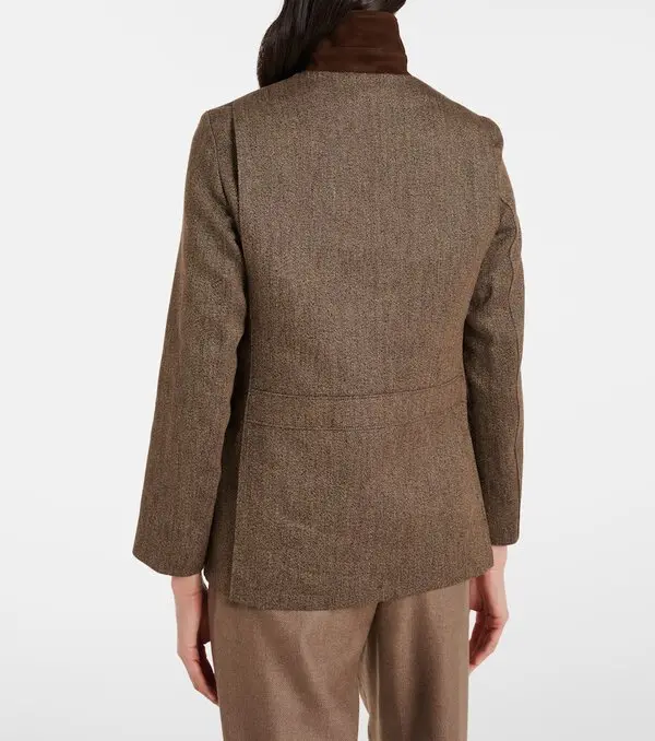 Loro Piana Suede-trimmed Linen Jacket