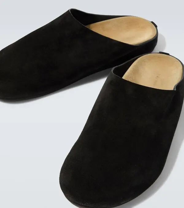THE ROW Lucca Suede Slip-on Shoes - Black