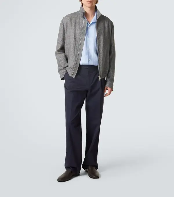 Zegna Linen Bowling Shirt - Blue