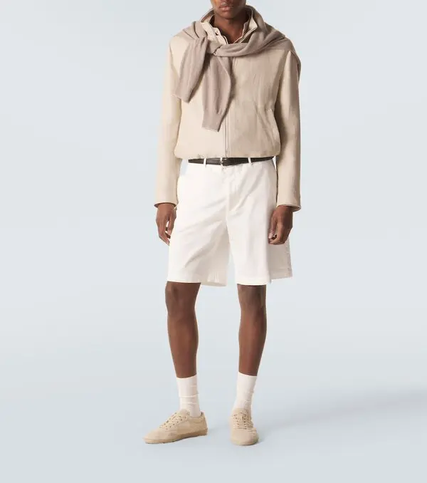 Brunello Cucinelli Suede Round Toe Sneakers - Beige