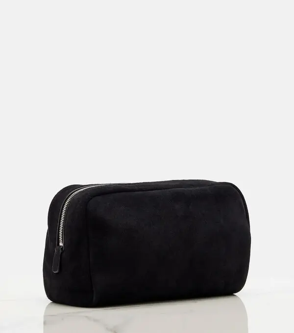 THE ROW Astra Small Suede Pouch - Black