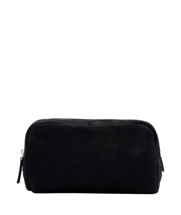 THE ROW Astra Small Suede Pouch - Black
