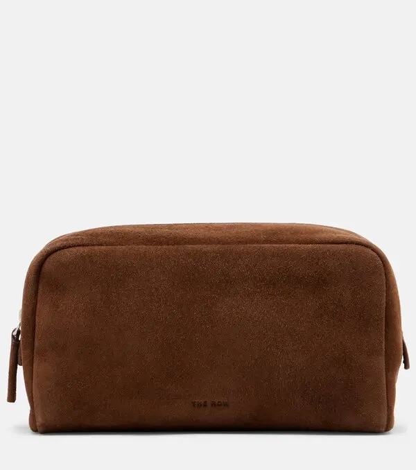 THE ROW Astra Small Suede Pouch - Brown