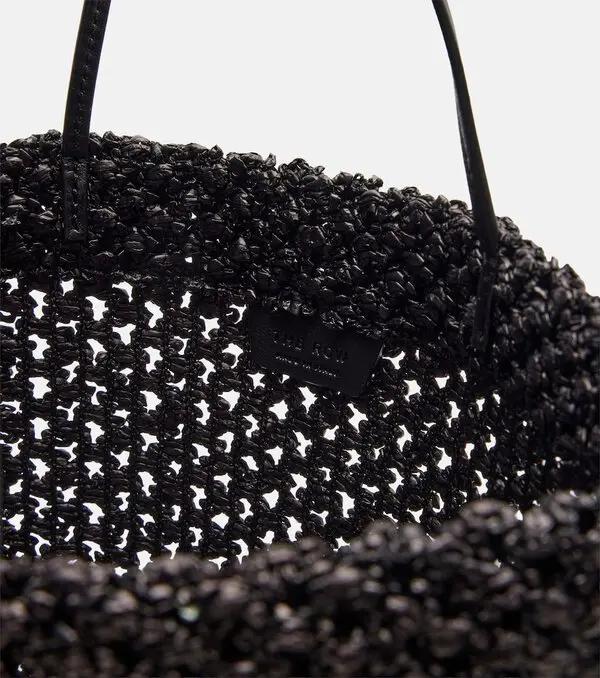 THE ROW Barn Small Raffia Tote Bag - Black