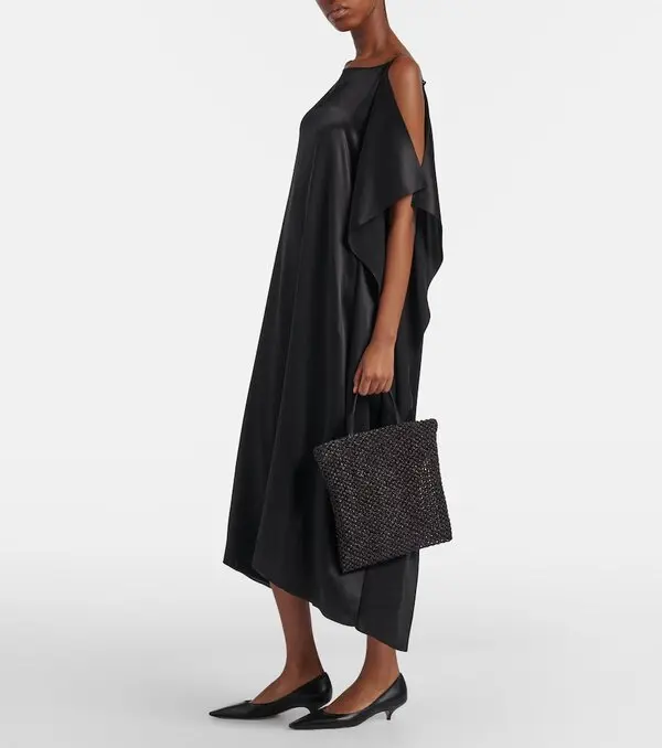 THE ROW Barn Small Raffia Tote Bag - Black