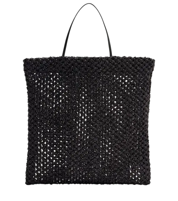 THE ROW Barn Small Raffia Tote Bag - Black